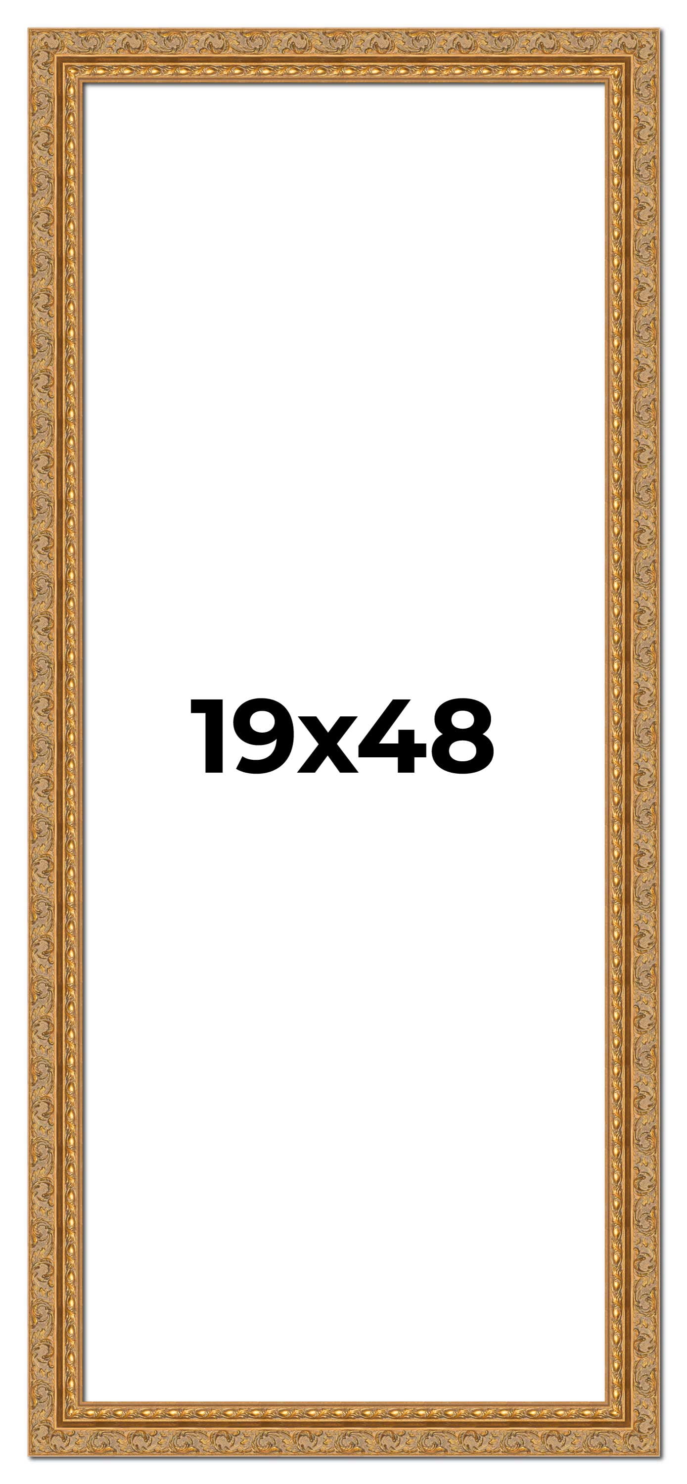 19x48 Frame Gold Ornate Solid Wood Picture Frame | 2 Inch Moulding ...