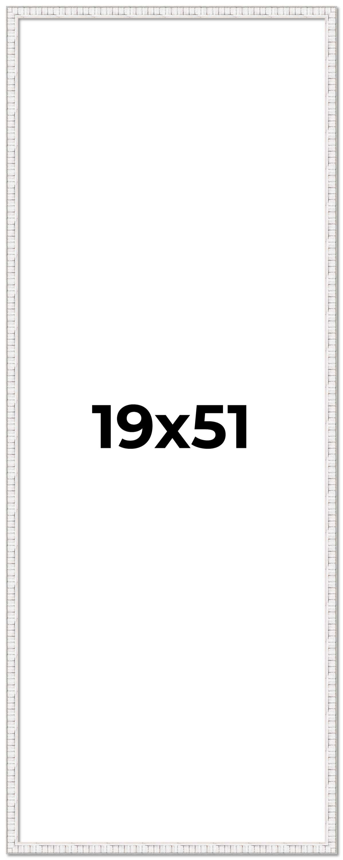 19x51 Frame White Scuffed Rustic Solid Wood Picture Frame | 0.75 Inch ...