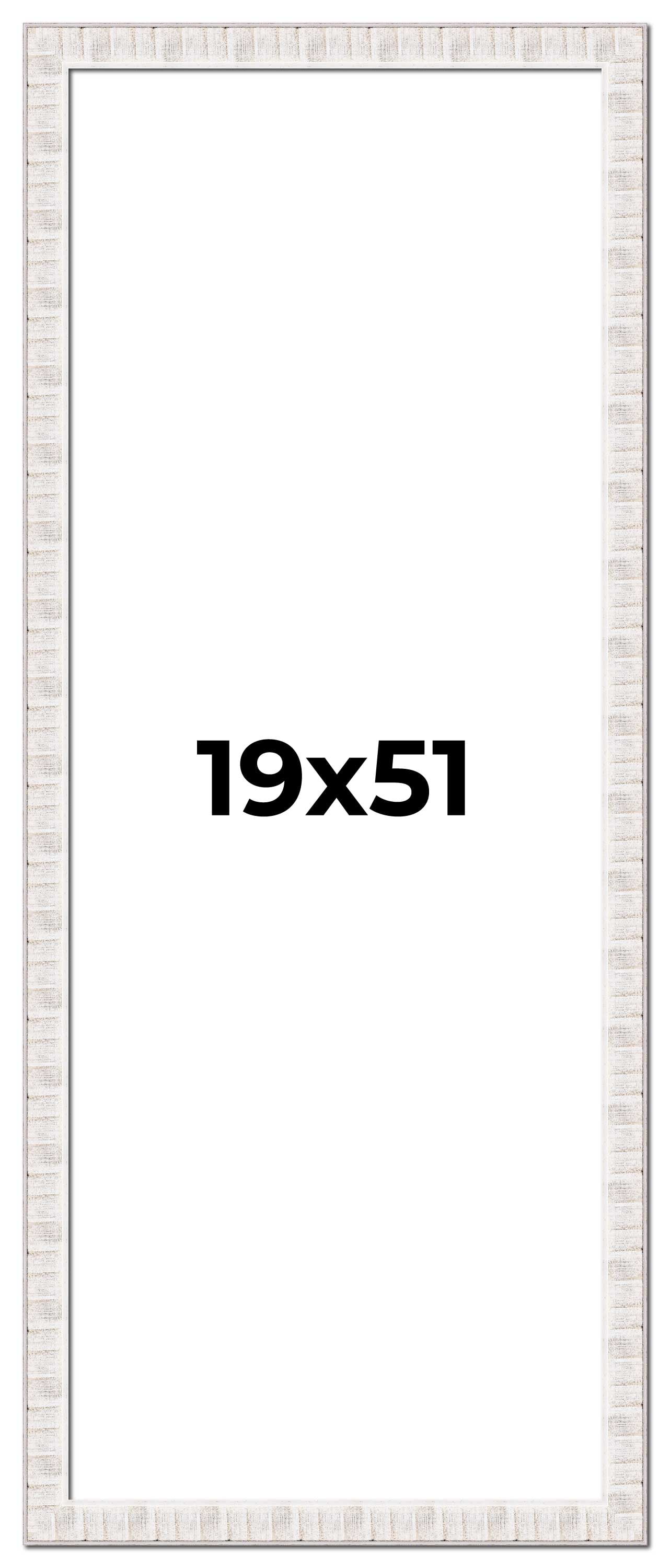 19x51 Frame White Sonoma Rustic Wood Picture Frame | 1.5 Inch Moulding ...