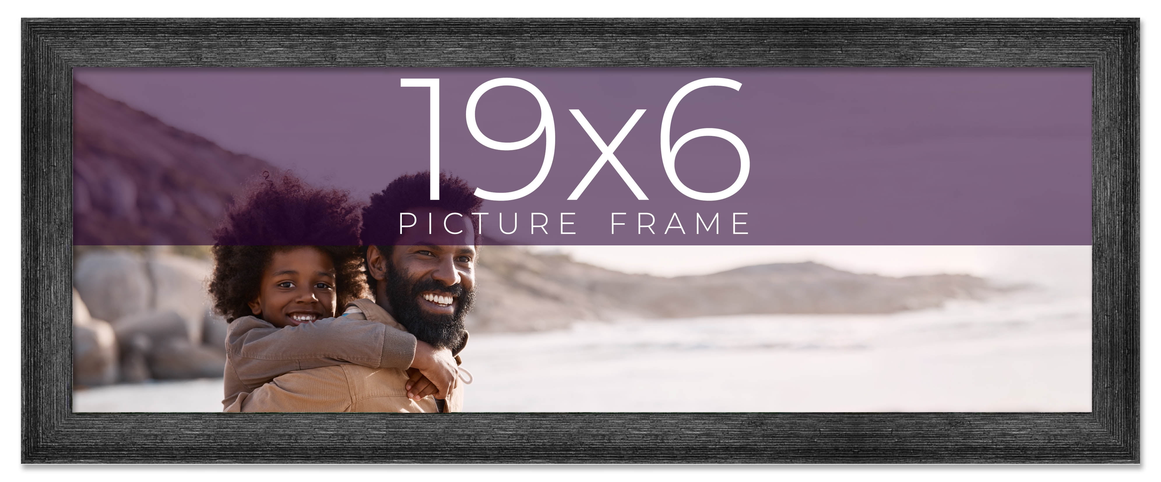 19x6 Frame Black Real Wood Picture Frame Width 1.5 inches | Interior ...
