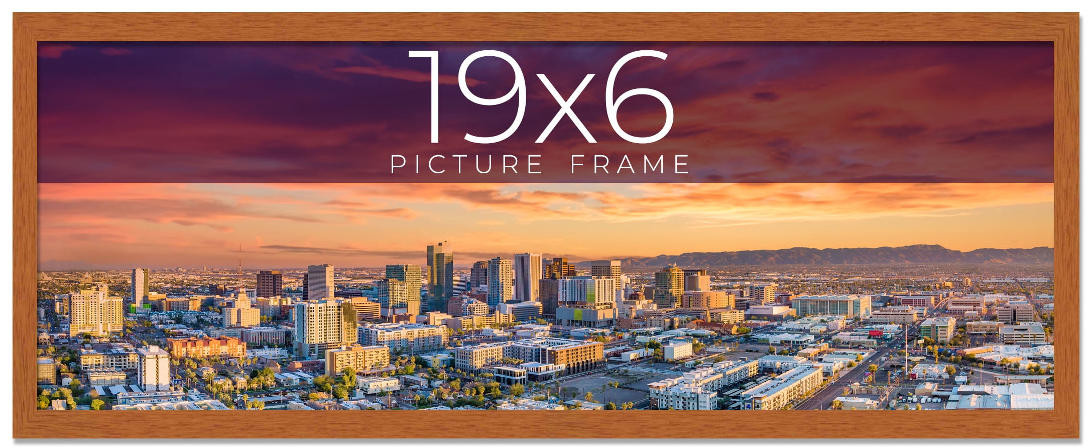 19x6 Honey Brown Real Wood Picture Frame Width 0.75 inches | Interior ...