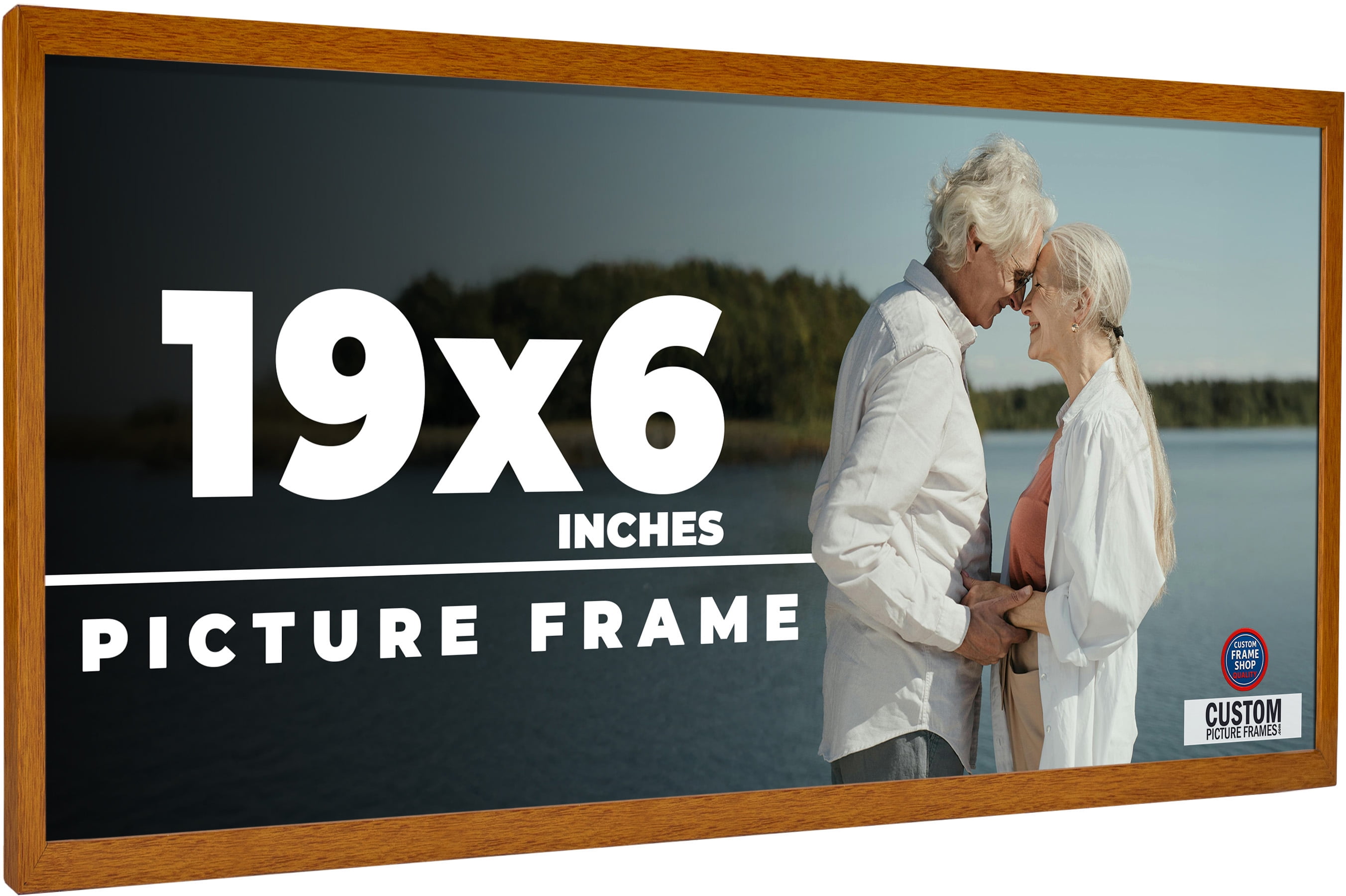 19x6 Honey Brown Real Wood Picture Frame Width 0.75 inches | Interior ...