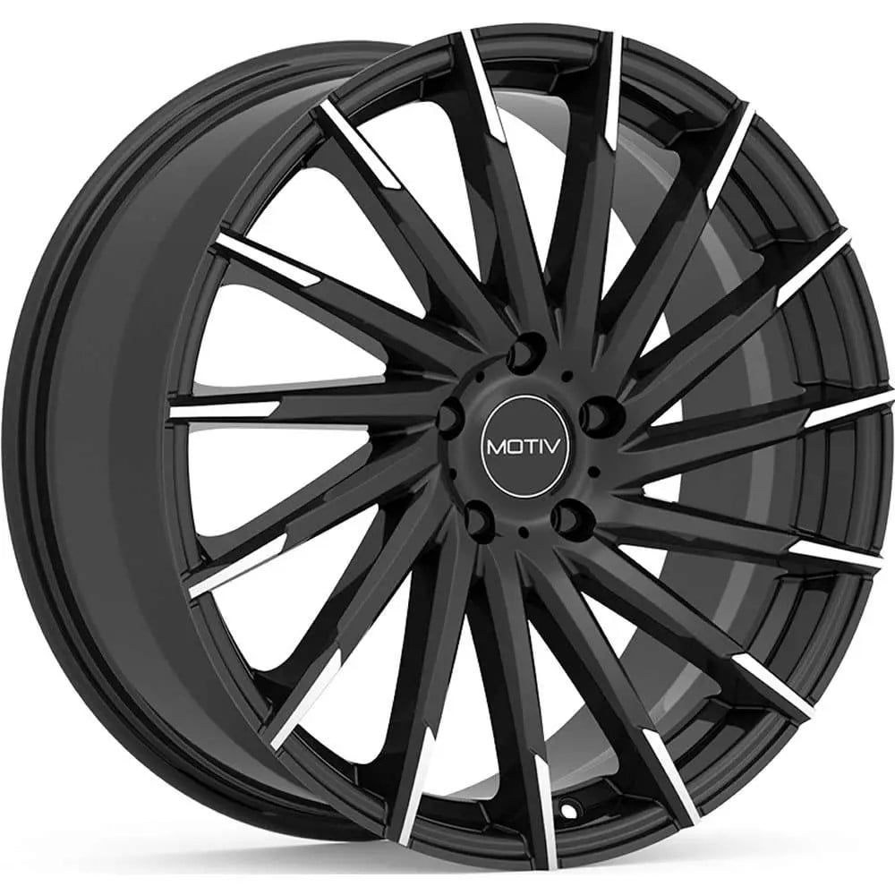 19x8.5 Motiv 417MBT Montage Gloss Black & Machined Wheel 5x4.5 (40mm) - Walmart.com
