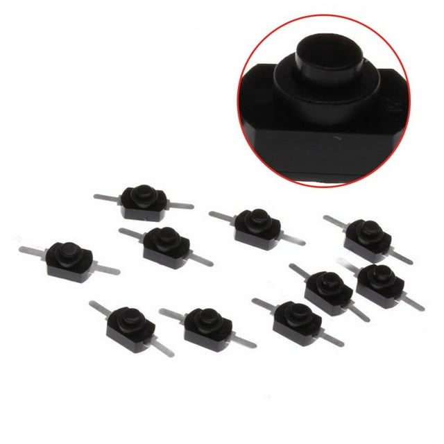 1A 30V Dc 250V Black Latching On Off Mini Torch Push Button Switch ...