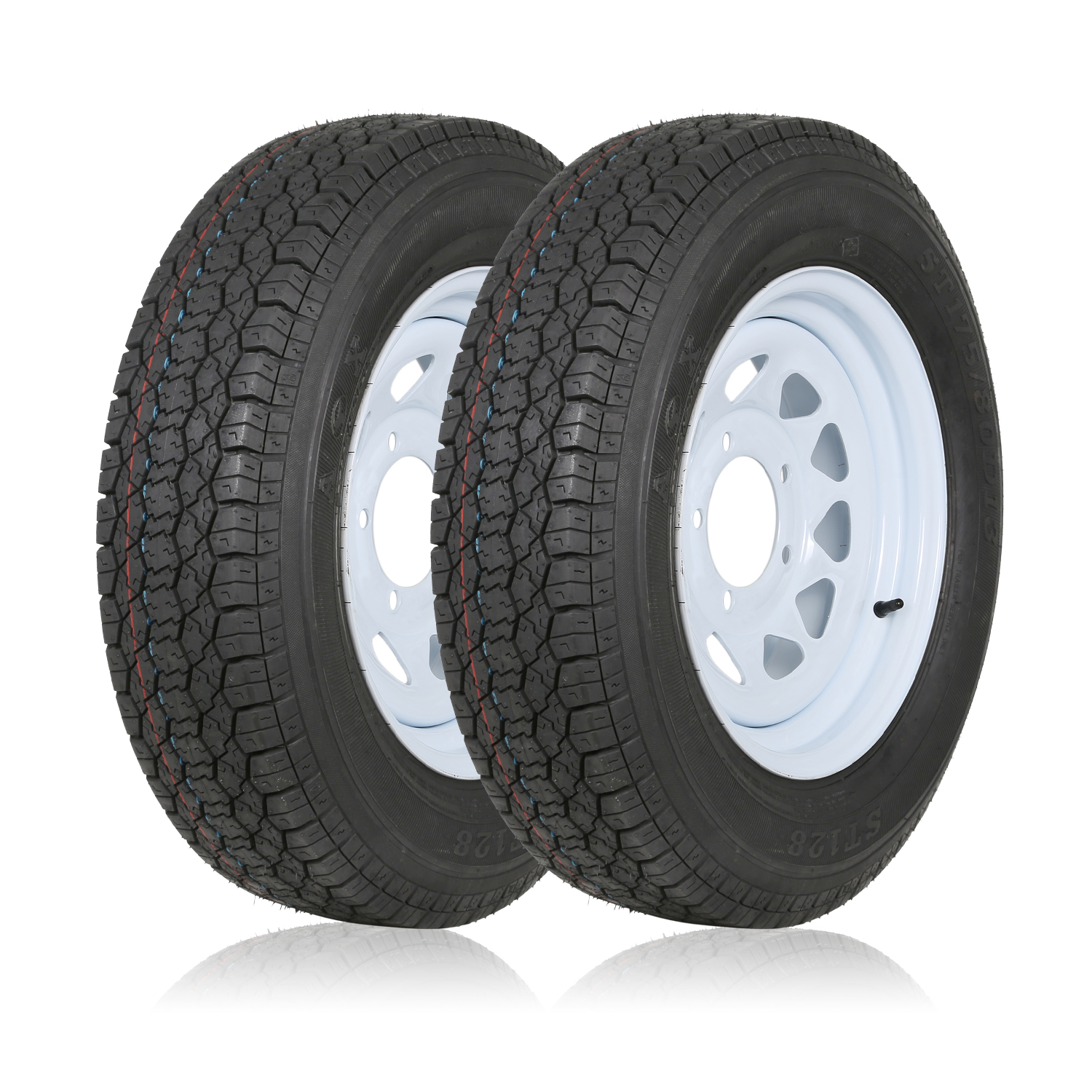AMERICANA 3S140 13 In. Tires And Wheels With 5 Lugs Tire, White ...