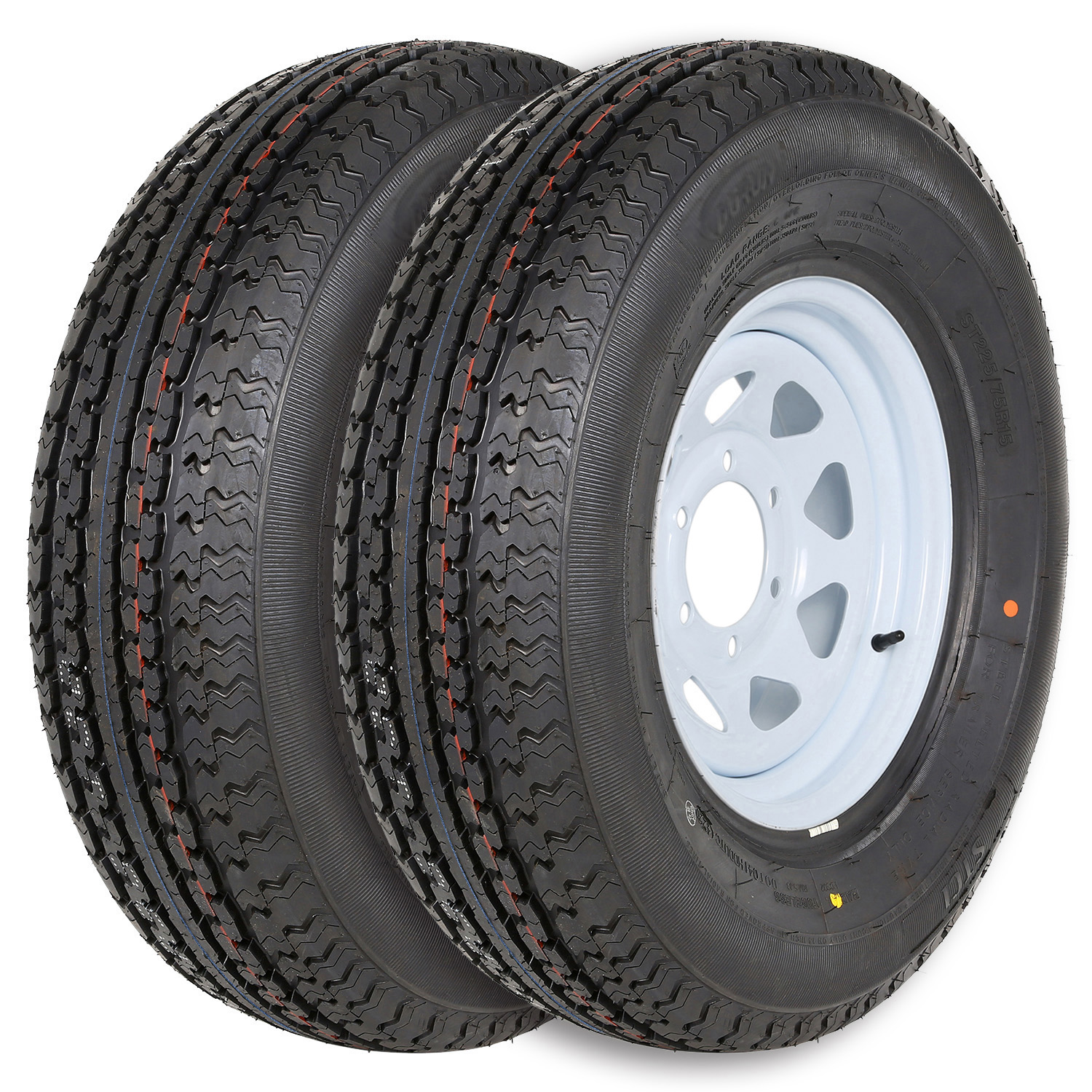 Loadstar 32404 15" ST205/75R-15 KR03 Radial Tire & Aluminum Star Mag ...