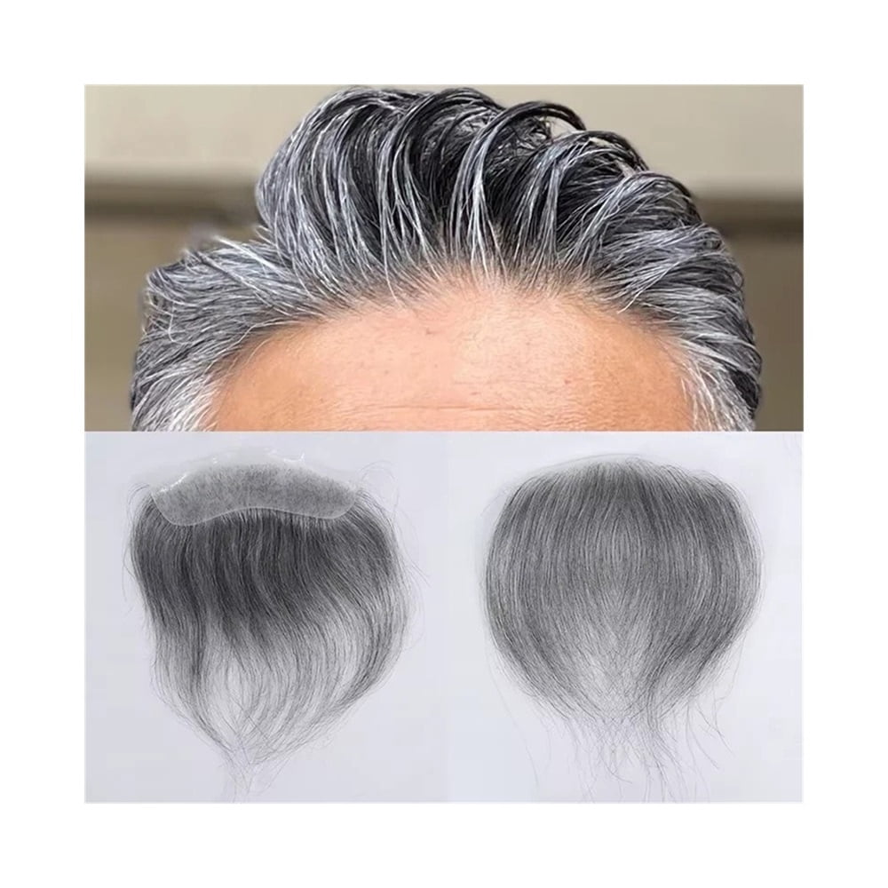 #1B60 Grey Straight Hair Hairline Toupee for Men V Style 0.06mm Ultra ...