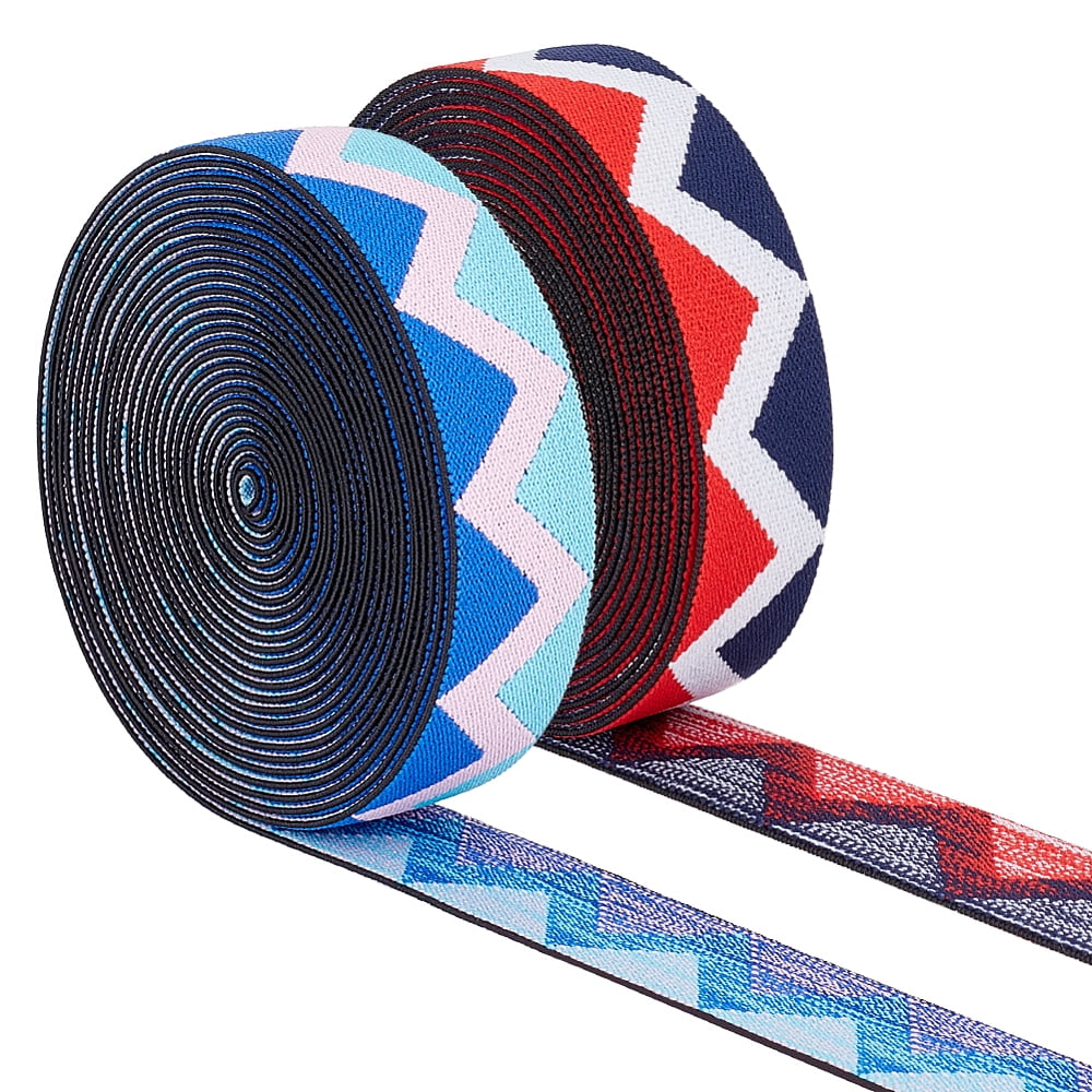 1Bag 10 Yards 2 Colors Flat Nylon Elastic Band with Wave Pattern ...