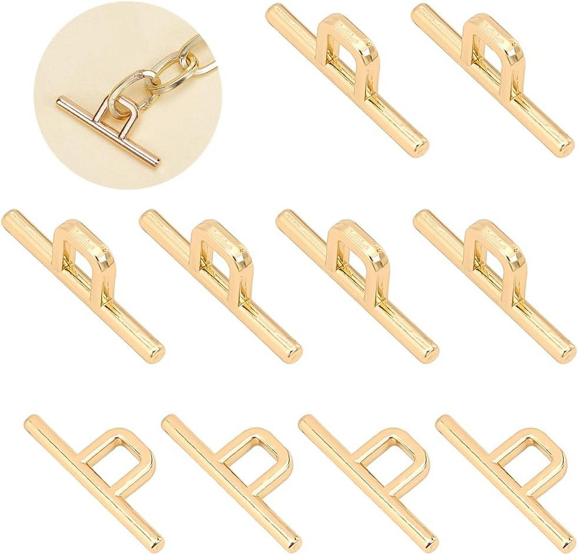 1Bag 10Pcs Metal Toggle Clasps Alloy Square T-Bar Closure Connectors ...
