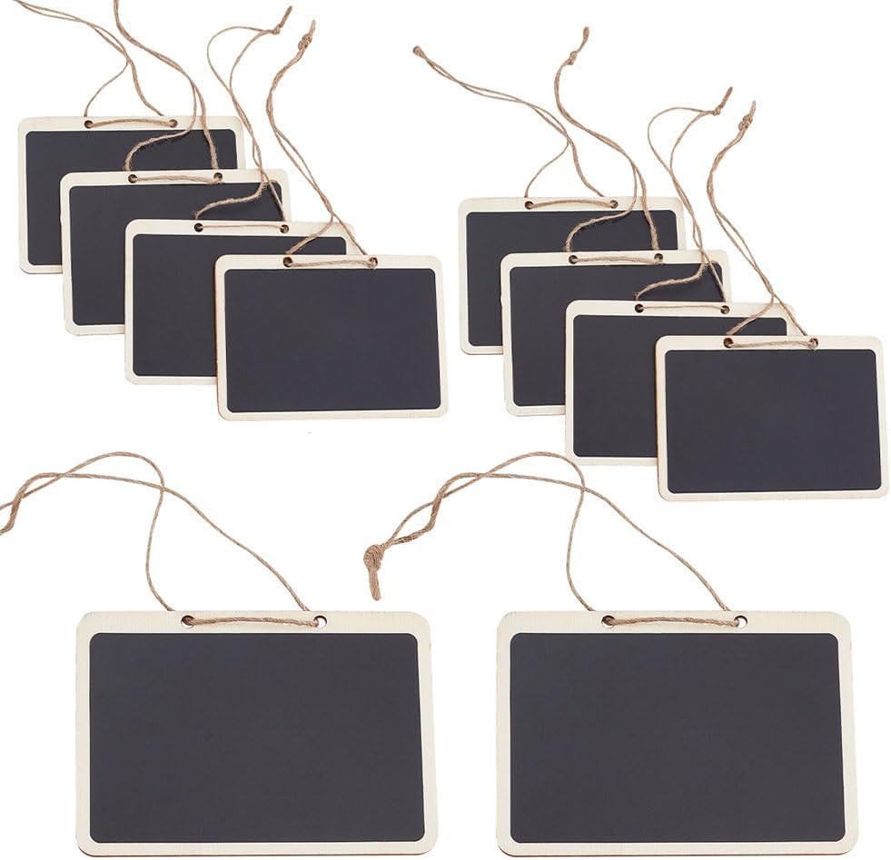 1Bag 10pcs Wooden Chalkboards Hanging Chalkboard Signs Cute Erasable ...