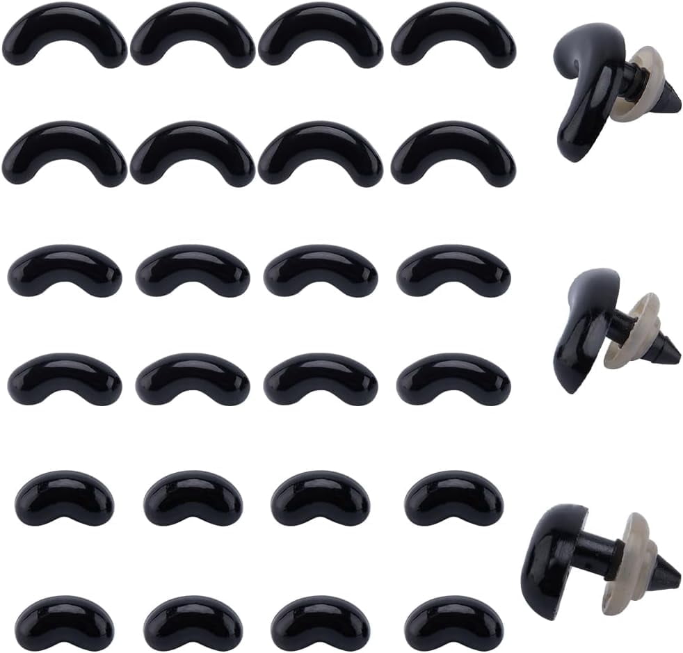 1Bag 180Pcs Arc Shape Safety Eyes 3 Sizes Acrylic Black Craft Doll Eyes ...