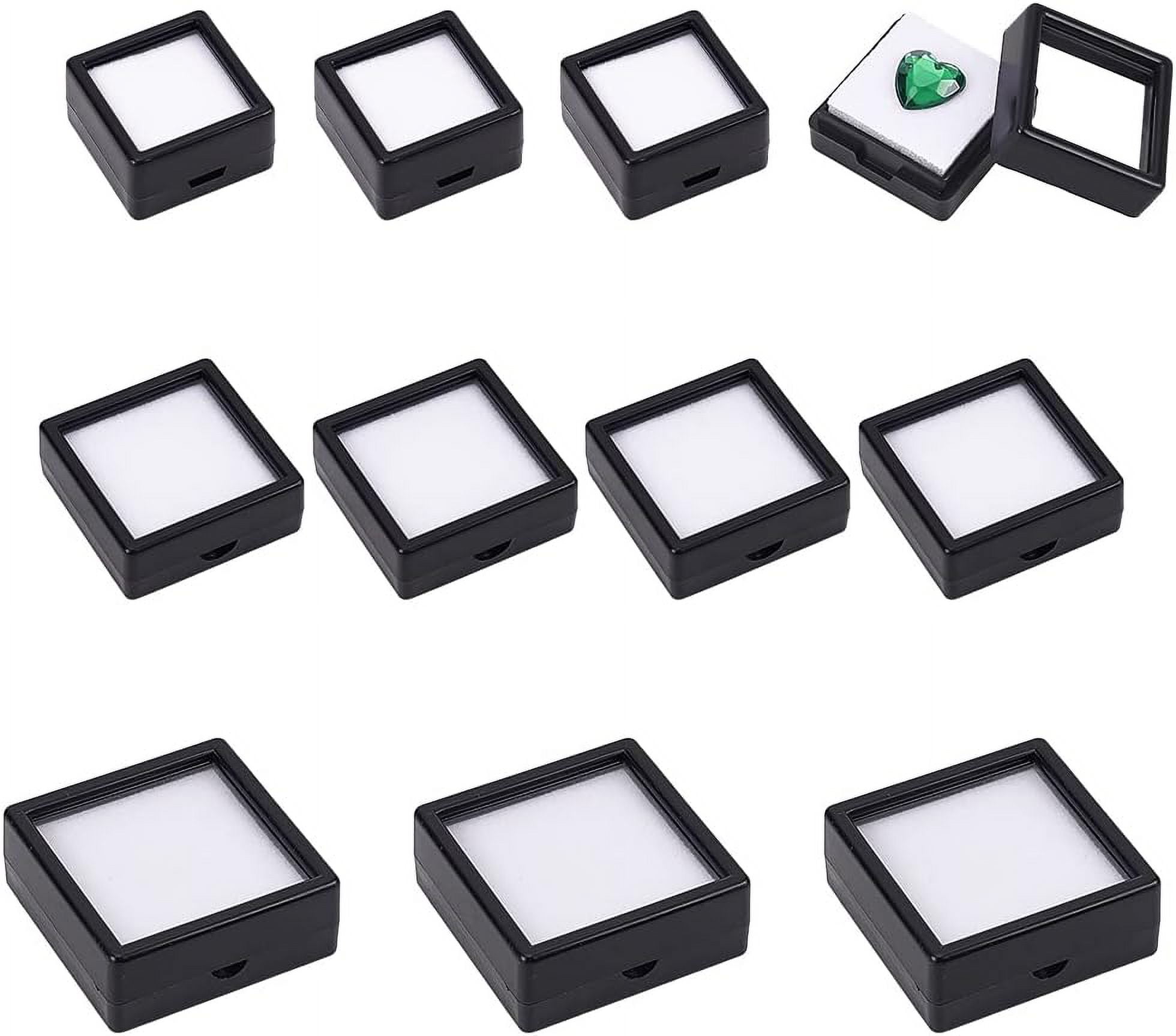 1Bag 24 Pack 3 Size Black Gemstone Display Box Diamond Show Case ...