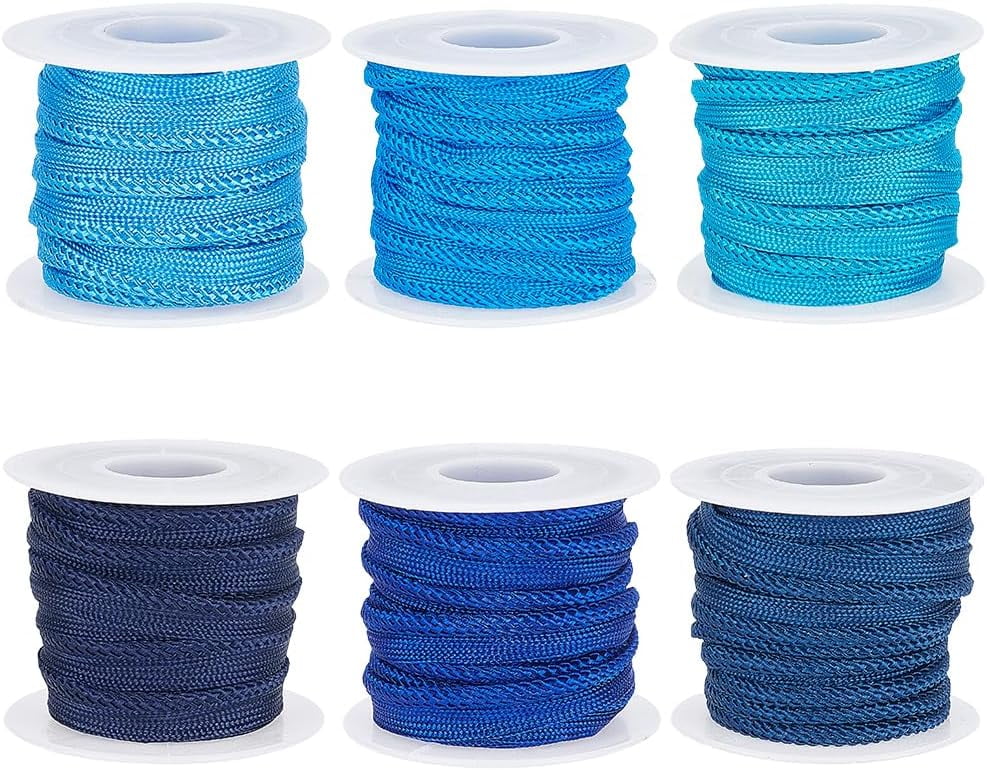 1Bag 30 Yards 6 Colors Twisted Lip Cord 3/8 inch Wide Flat Cord-Edge ...