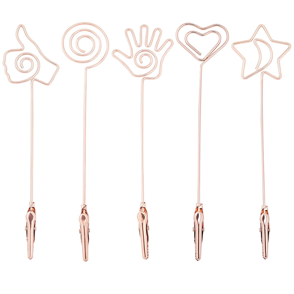 1Bag 5Pcs 5 Styles Iron Clips Steel Spiral Wire Card Note Picture Memo ...