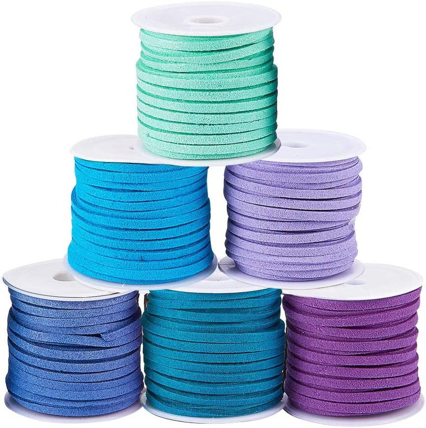 1Bag 6 Rolls Flat Faux Suede Leather Lace 3mm Micro-Fiber Leather ...