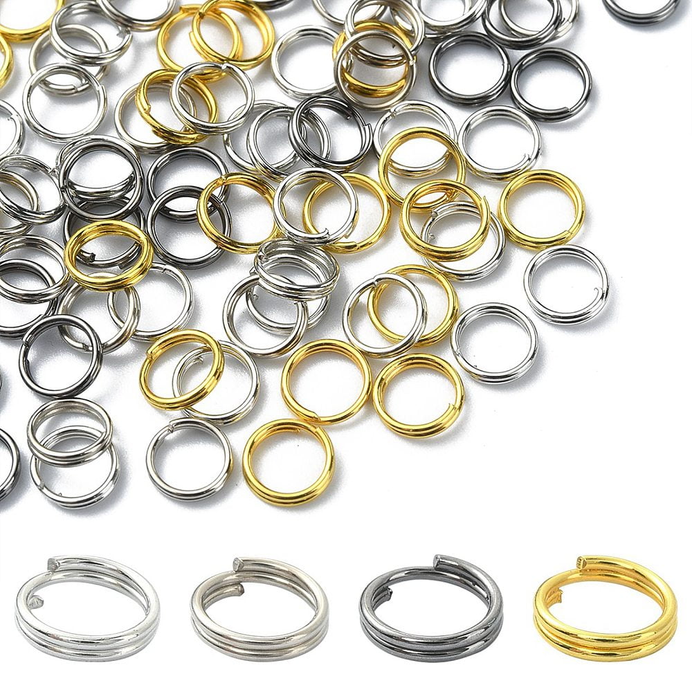 1Bag 600Pcs 4 Colors Iron Split Rings Double Loops Jump Rings Mixed ...