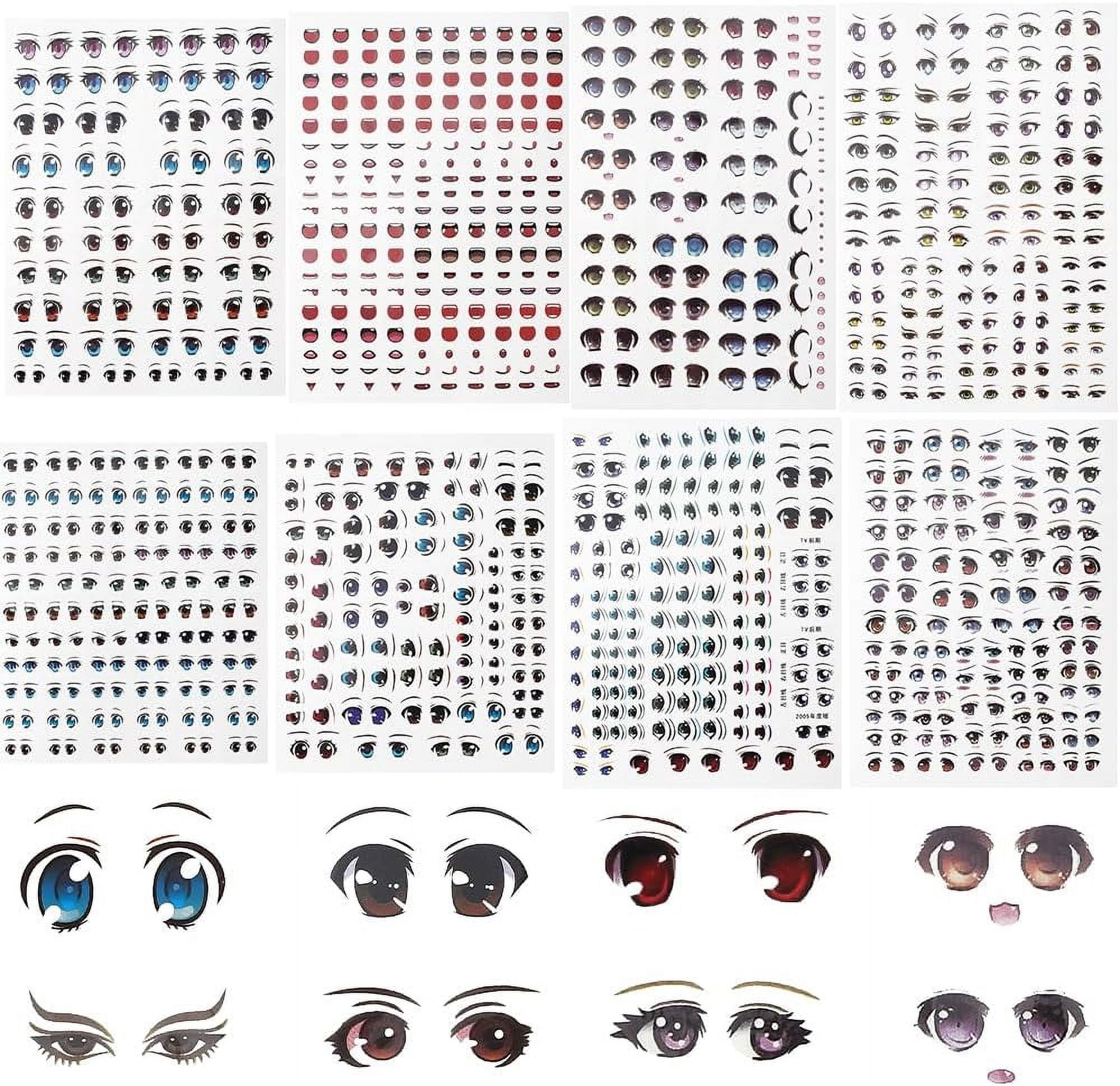 1Bag 8Styles Cartoon Eye Stickers Halloween Wiggle Eye Labels Stickers ...