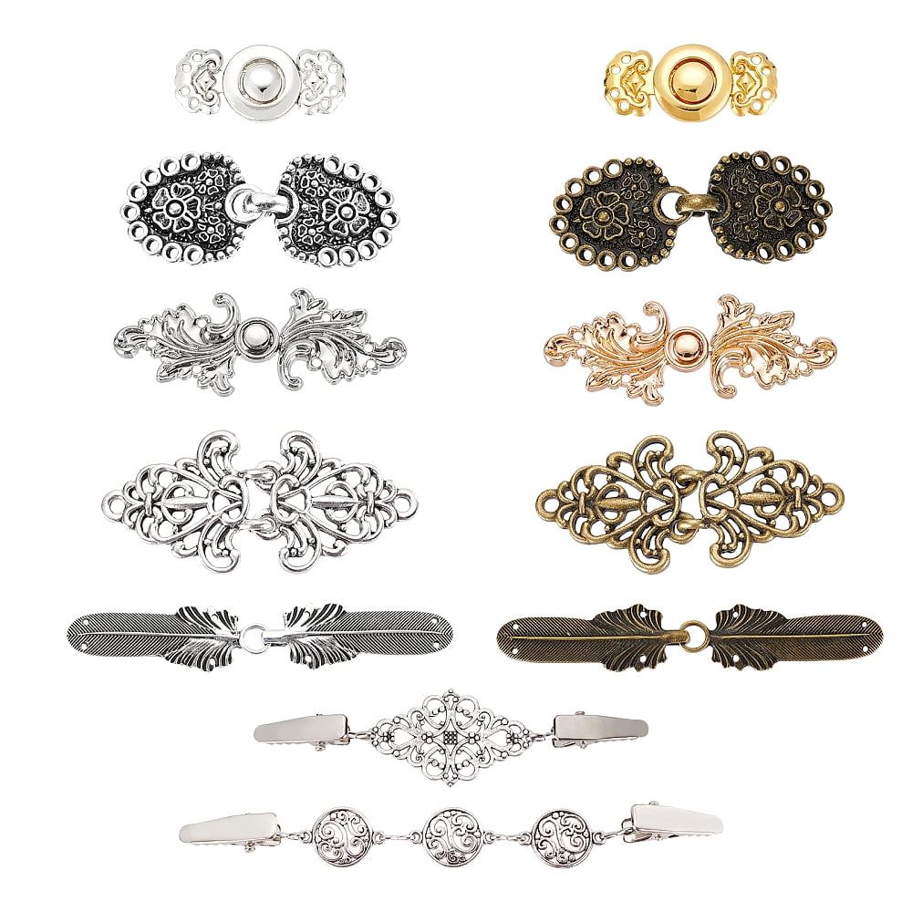 1Bag Alloy Interlocking Clasps with Vintage Alloy Sweater Clips with ...
