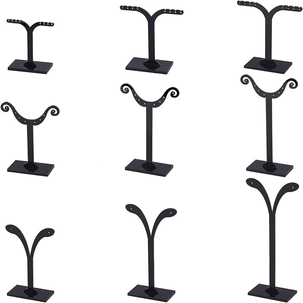 1Bag Black Pedestal Display Stand Jewelry Display Rack Earring Tree ...