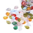 1Bag Czech Glass Beads Electroplated/Gold Inlay Color Leaf Mixed Color ...