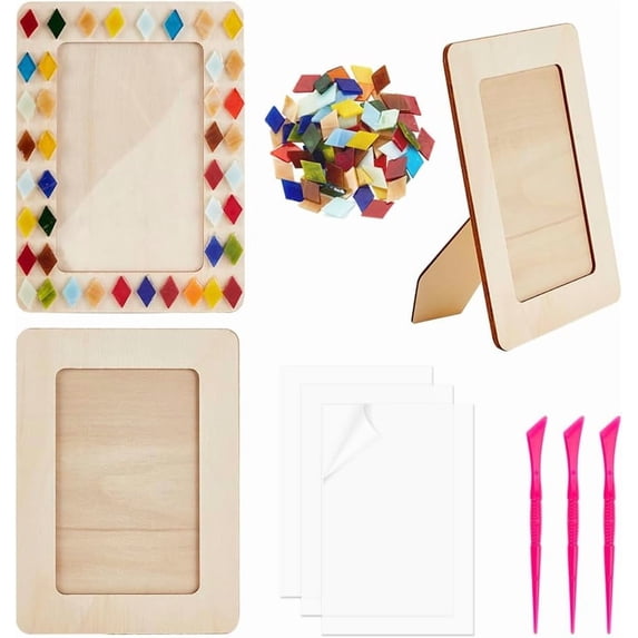 1Bag DIY Mosaic Photo Frame Making Kit PVC Picture Frame Hard Sheet ...