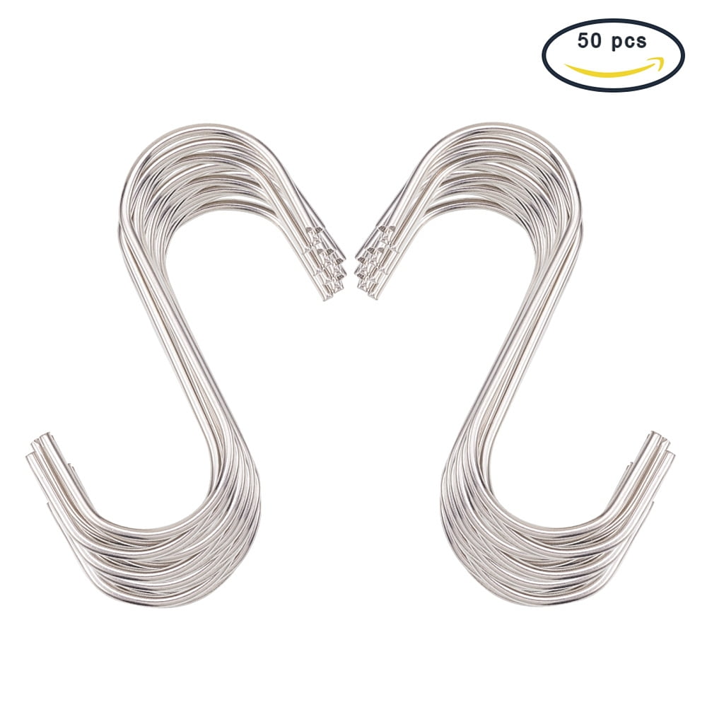 1Bag Heavy Duty S-hooks Stainless Steel Wire Metal Secured S Hook Jeans ...