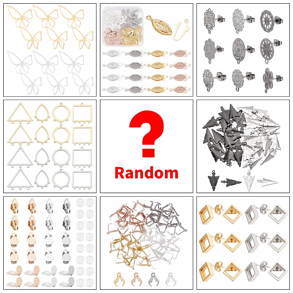 1Bag Lucky Bag Random Styles Style Stainless Steel Earring Findings ...