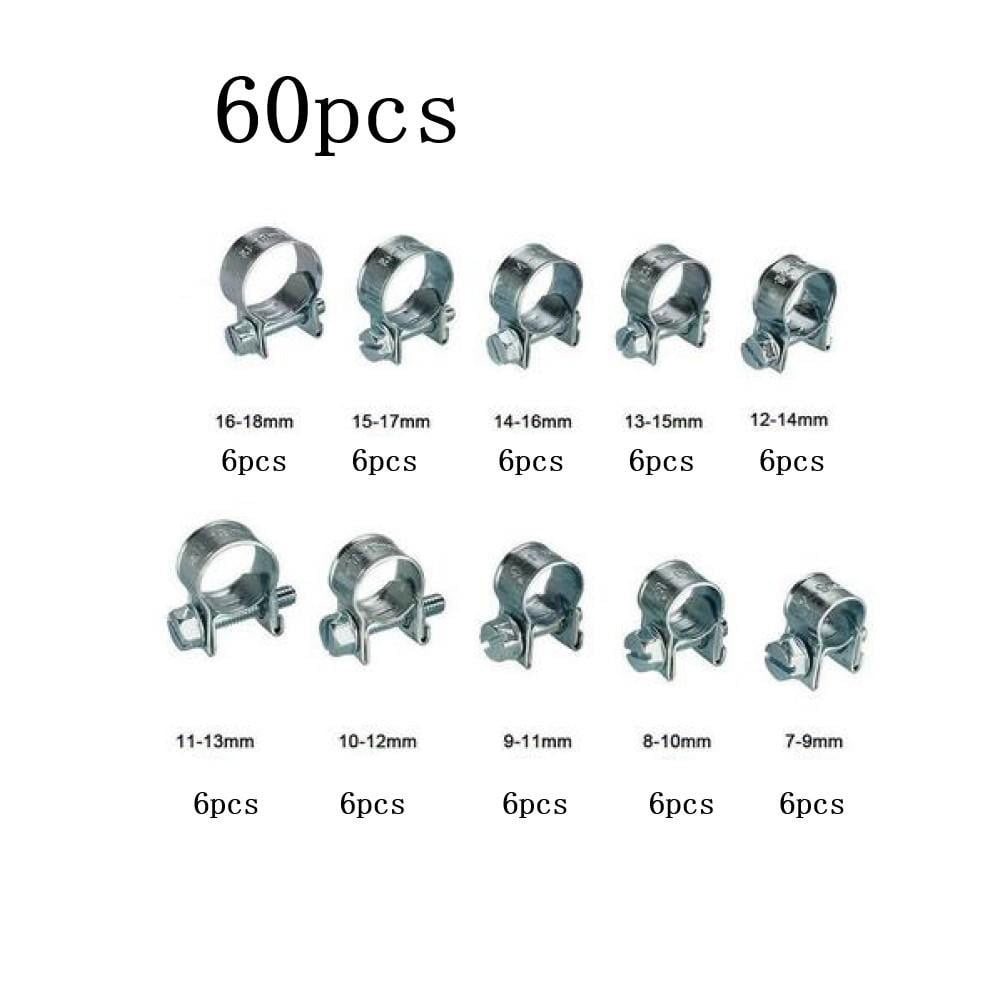 1Bag Mini Hose Clips Carbon Steel Nut And Bolt Fuel Line Clamps Petrol ...
