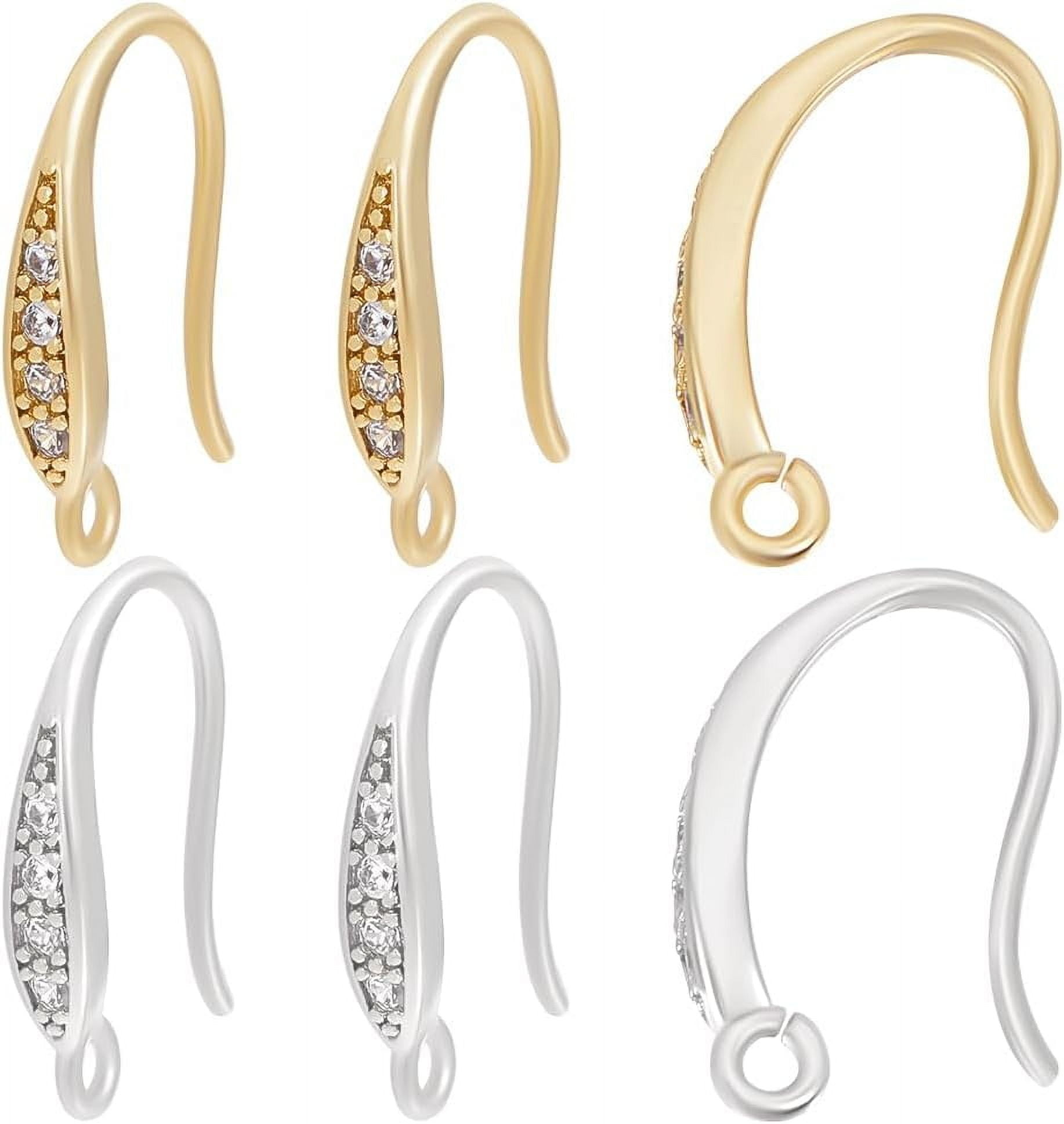 1Box 1 Box 12Pcs Ear Hooks 18K Gold Plated Brass and Platinum Plated ...