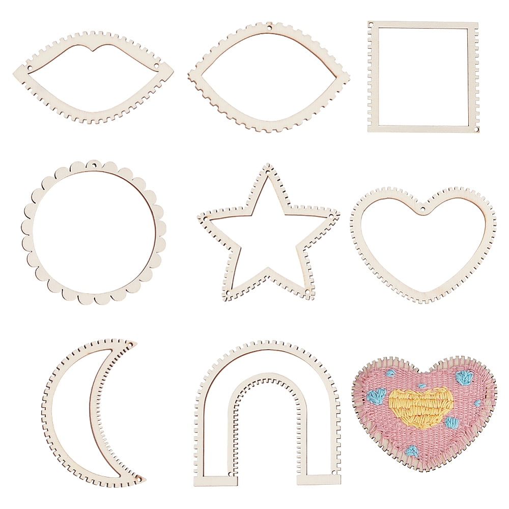 1Box 1 Set Wooden Mini Weaving Looms Knitting & Crochet Tool Lip/Heart ...