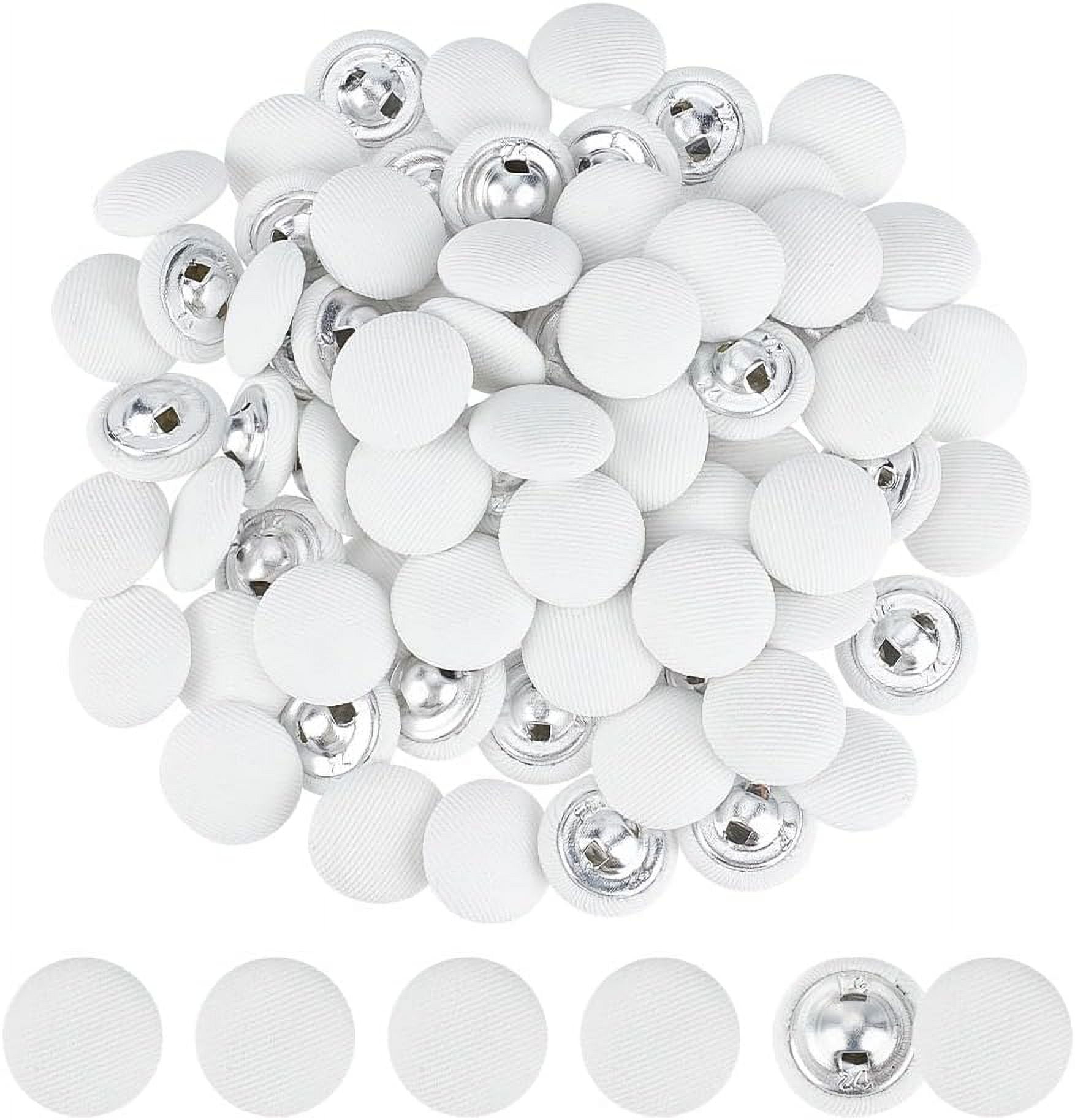 1Box 100 Pcs Fabric Covered Button 0.55 Inch Cloth Shank Buttons Flat ...