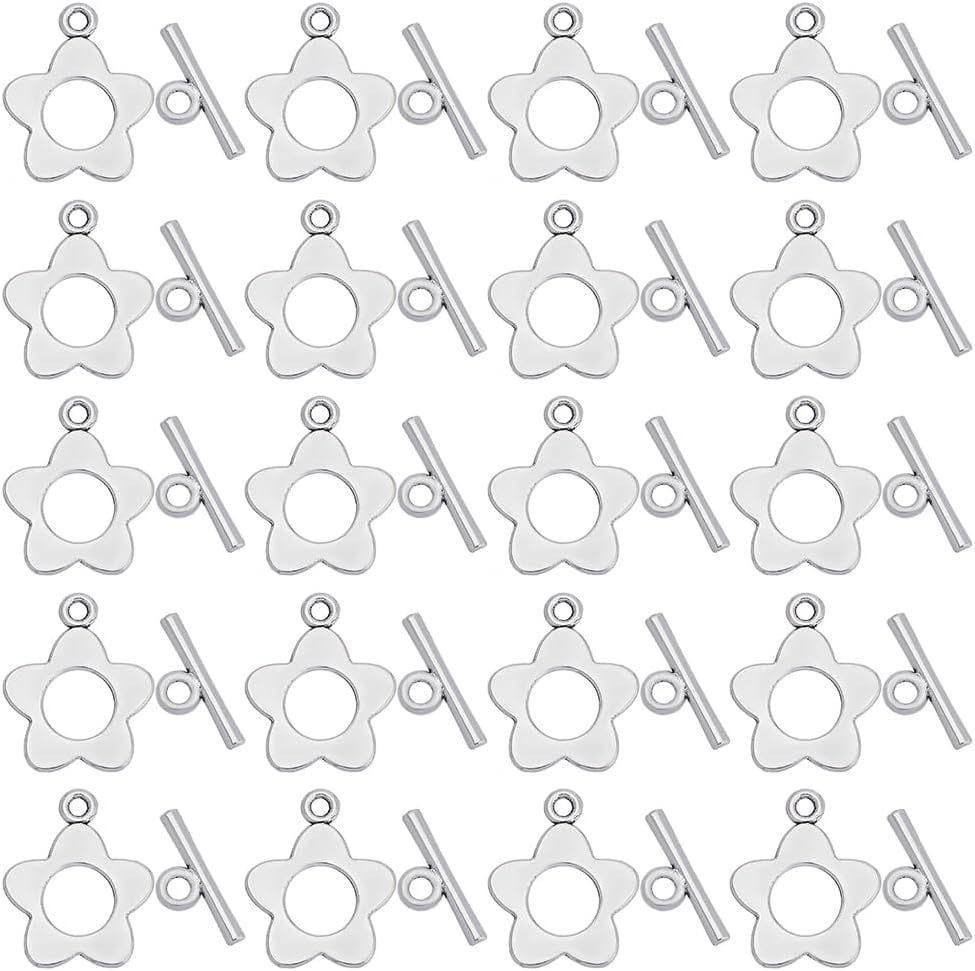 1Box 100 Sets Toggle Jewelry Clasp Flower Toggle Clasp IQ Toggle Clasps ...