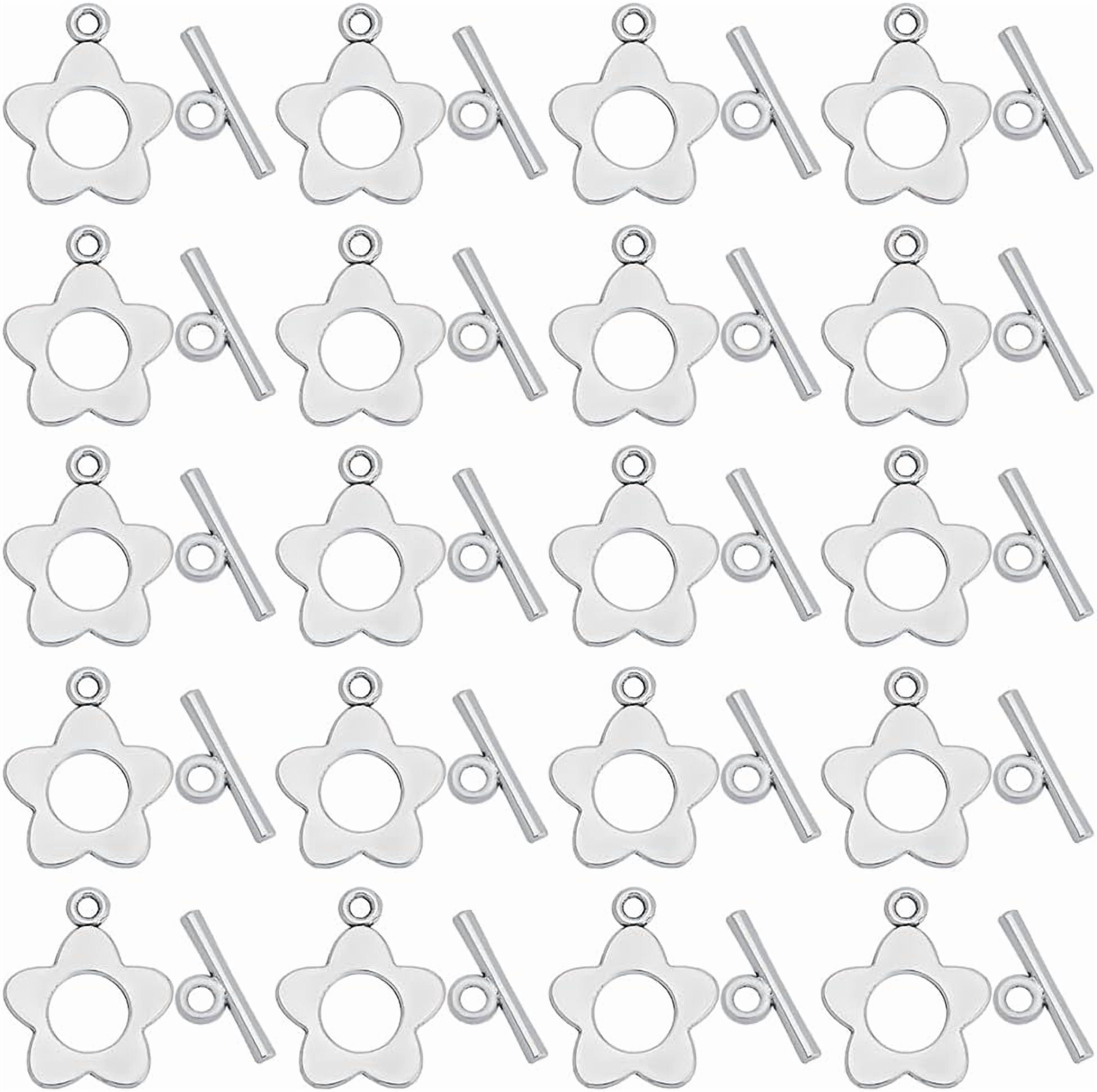 1Box 100 Sets Toggle Jewelry Clasp Flower Toggle Clasp IQ Toggle Clasps ...