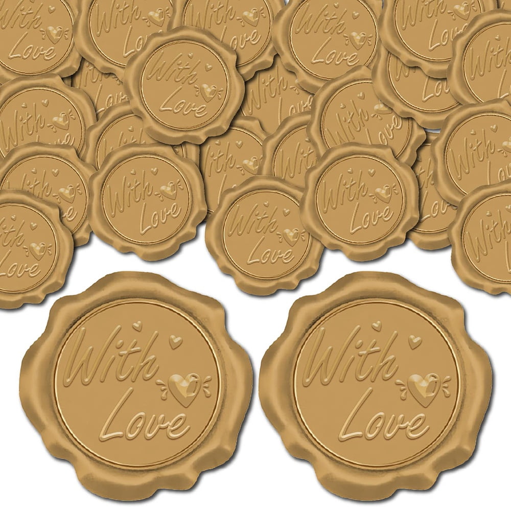 1Box 100Pcs Adhesive Wax Seal Stickers Envelope Seal Decoration For ...