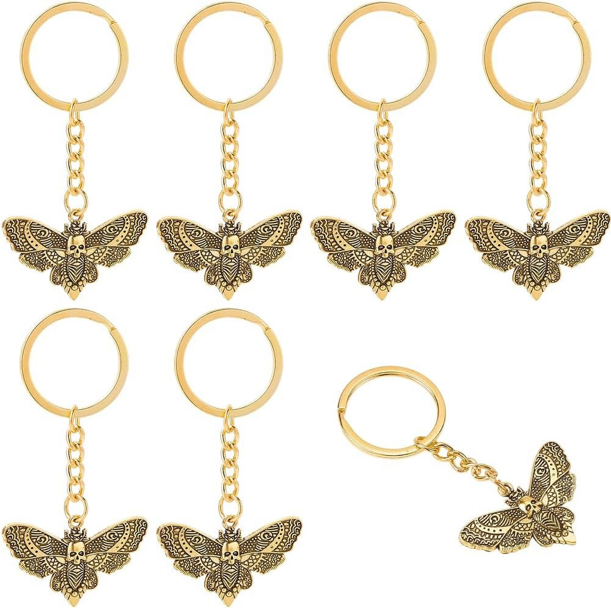 1Box 10Pcs Moth Key Chain Gold Metal Alloy Antique Vintage Gothic ...