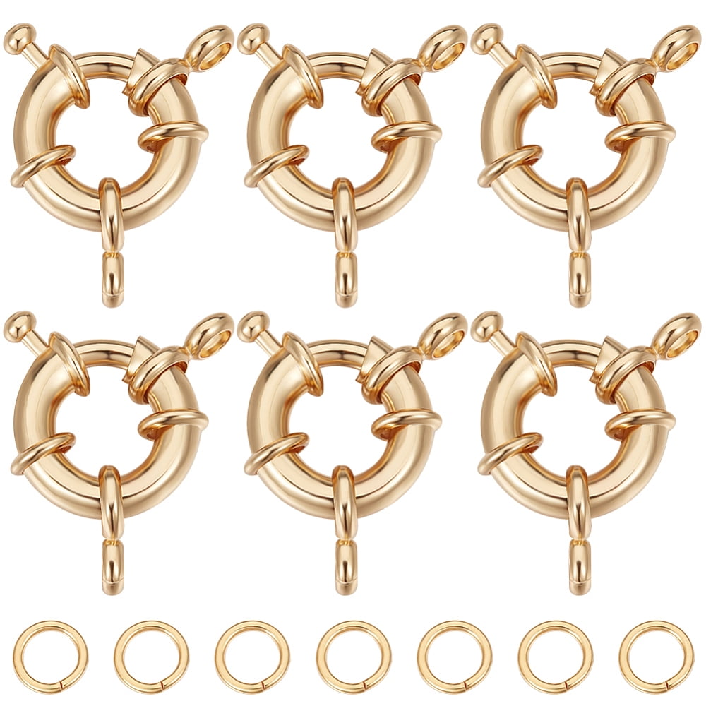 1Box 10Pcs Rack Plating Brass Spring Ring Clasps with 20Pcs Jump Rings ...