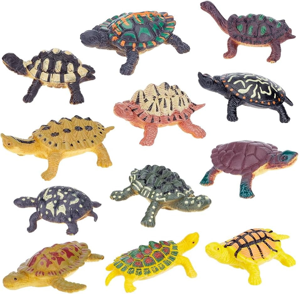 1Box 12 Piece Sea Turtle Animal Figurines Mini Sea Turtle Figures ...