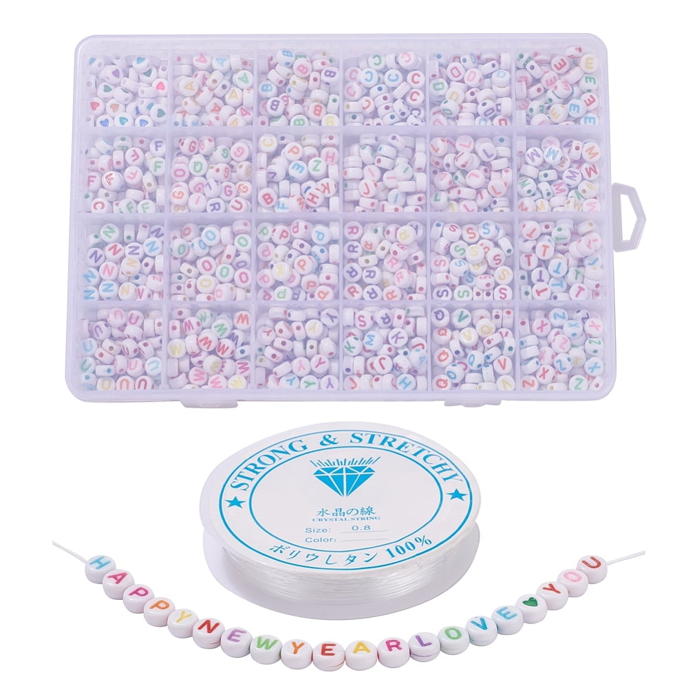 1Box 1200Pcs DIY Acrylic Bead Stretch Bracelets Kits for Children's Day ...