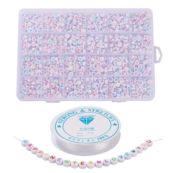 1Box 1200Pcs DIY Acrylic Bead Stretch Bracelets Kits for Children's Day ...