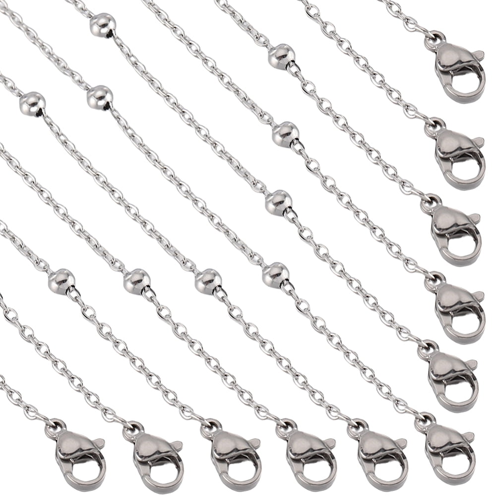 1Box 12Pcs 304 Stainless Steel Satellite Chain Necklaces Set Stainless ...