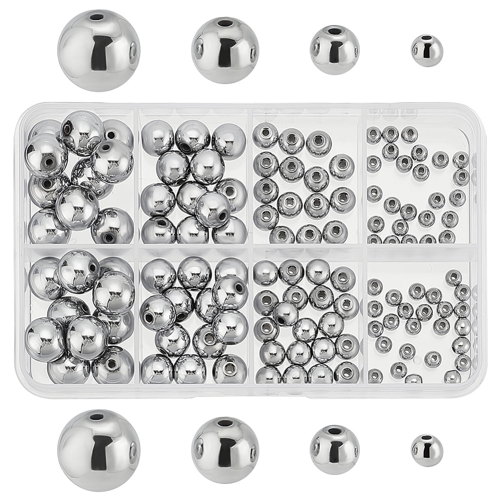 1Box 130Pcs 4 Styles Electroplated Non-magnetic Hematite Beads Strands ...