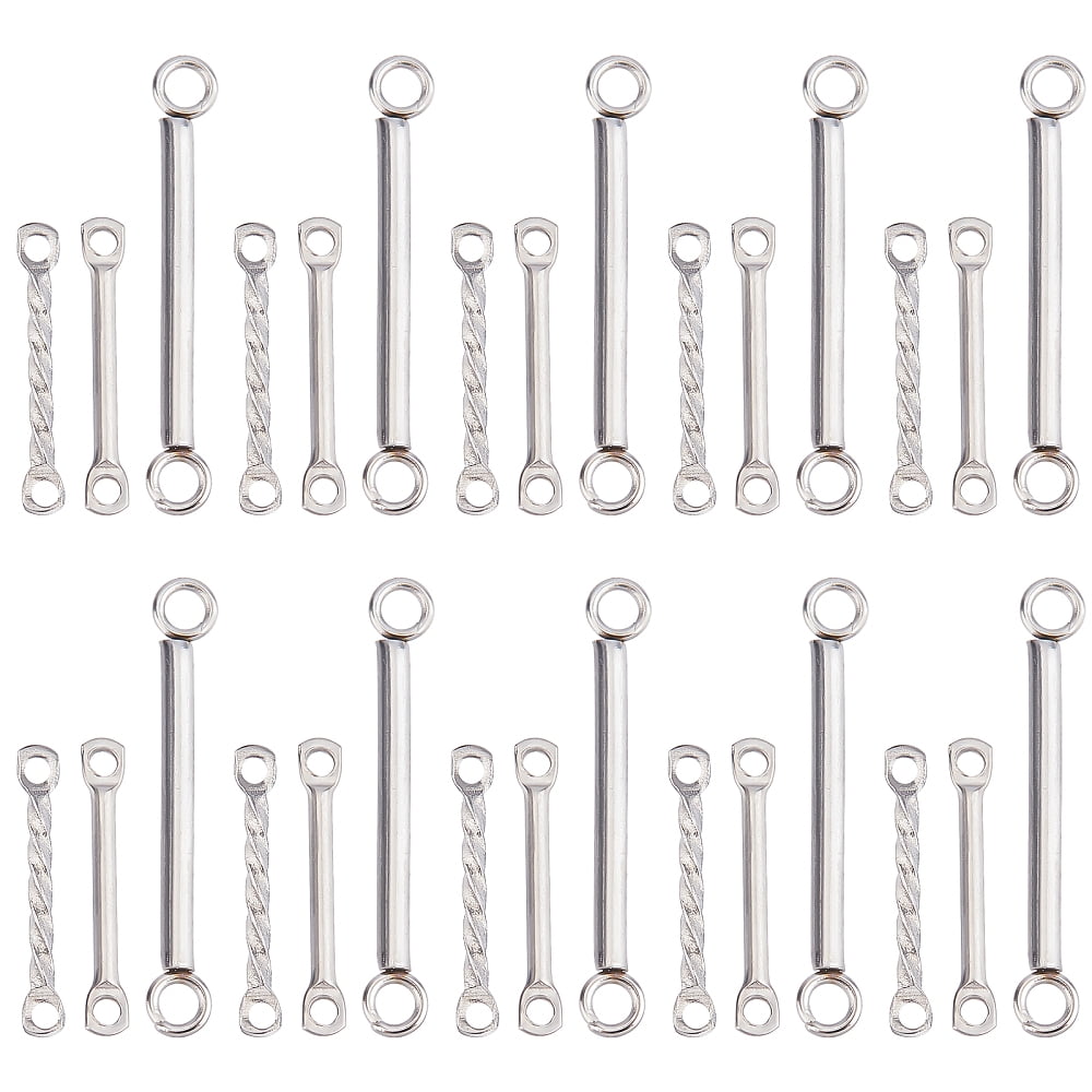 1Box 150Pcs 3 Style 304 Stainless Steel Link Connectors Rectangle ...