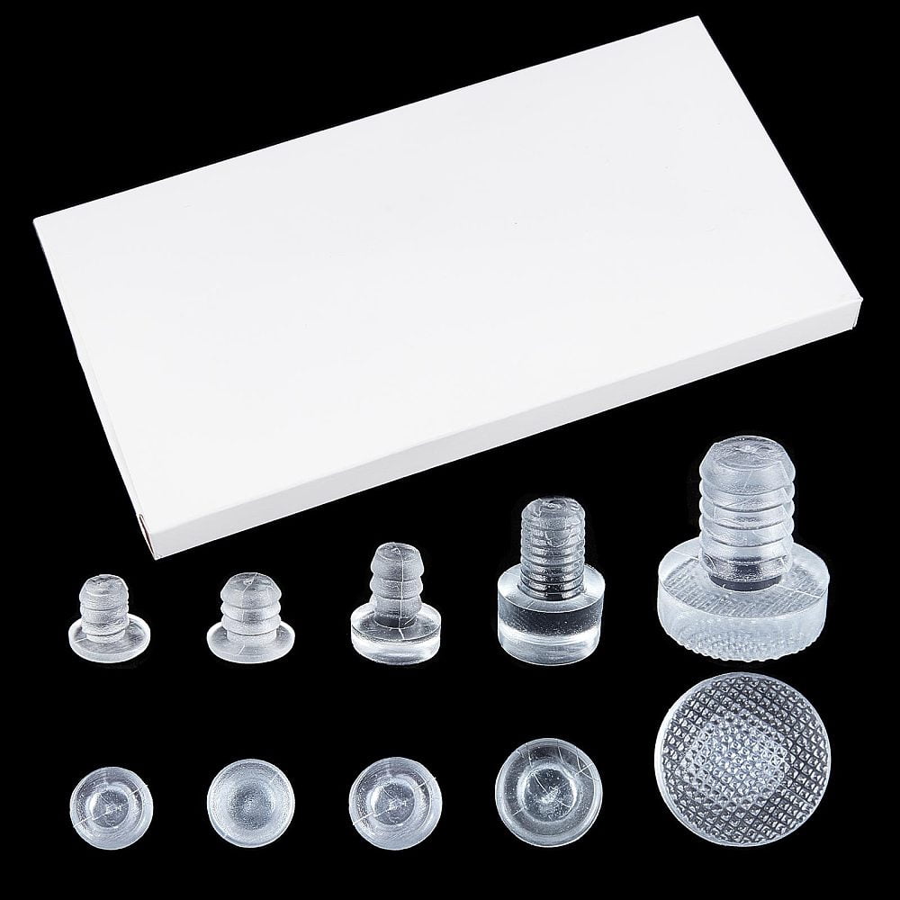 1Box 150Pcs 5 Style Glass Top Table Bumpers Clear Rubber Glass Bumper ...