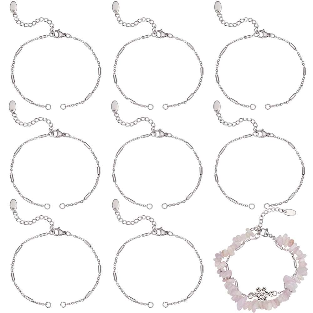 1Box 15Pcs Handmade 304 Stainless Steel Bracelet Making with Oval ...