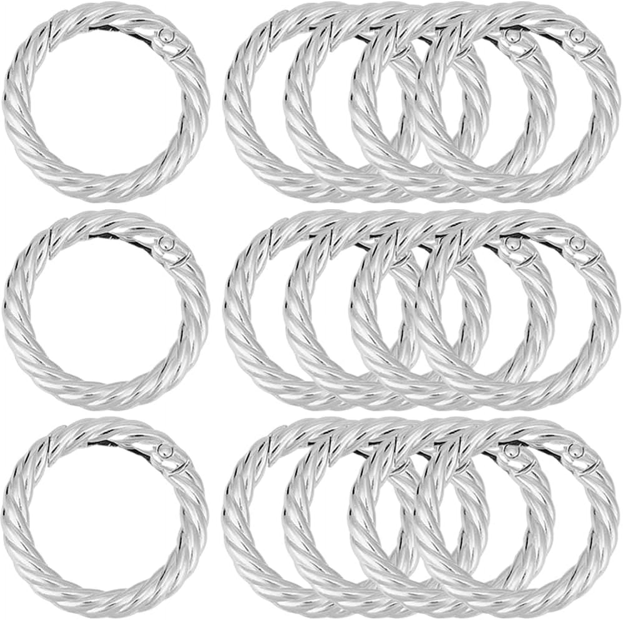 1Box 16Pcs Zinc Alloy Spring Gate Rings Twist Ring Platinum 35.5x5mm ...