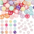 1Box 17 Style Mixed Style Acrylic & Resin Beads Sets Round & Flower ...