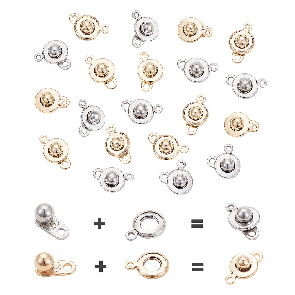 1Box 20 Sets 2 Colors Snap Button Clasps Closure Fastener Clasp Ball ...
