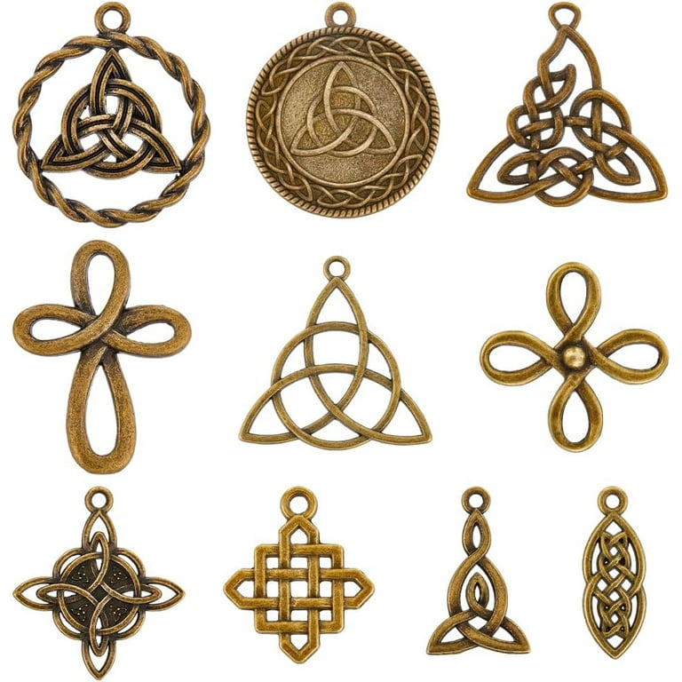1Box 20Pcs 10 Styles Celtic Knot Charm Bulk Trinity Knot Charm Chinese Knotting Antique Bronze Alloy Connector Vintage Charm for Jewelry Making Charms Supplies DIY Necklace Bracelet Earring Walmart ...