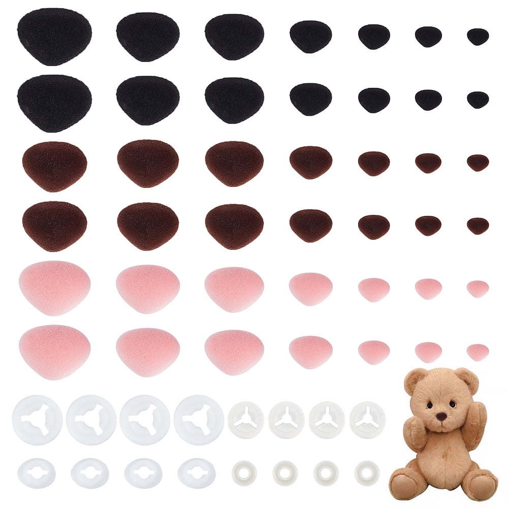 1Box 21 Styles Flocking Safety Noses 96pcs Crafts Noses 7 Sizes Velvet ...