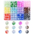 1Box 216Pcs 12 Colors Transparent Acrylic Beads Round Mixed Color 10mm ...